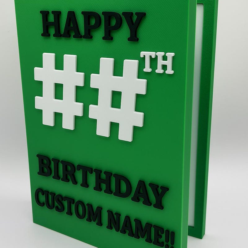 3d Printed Bday Card - Etsy