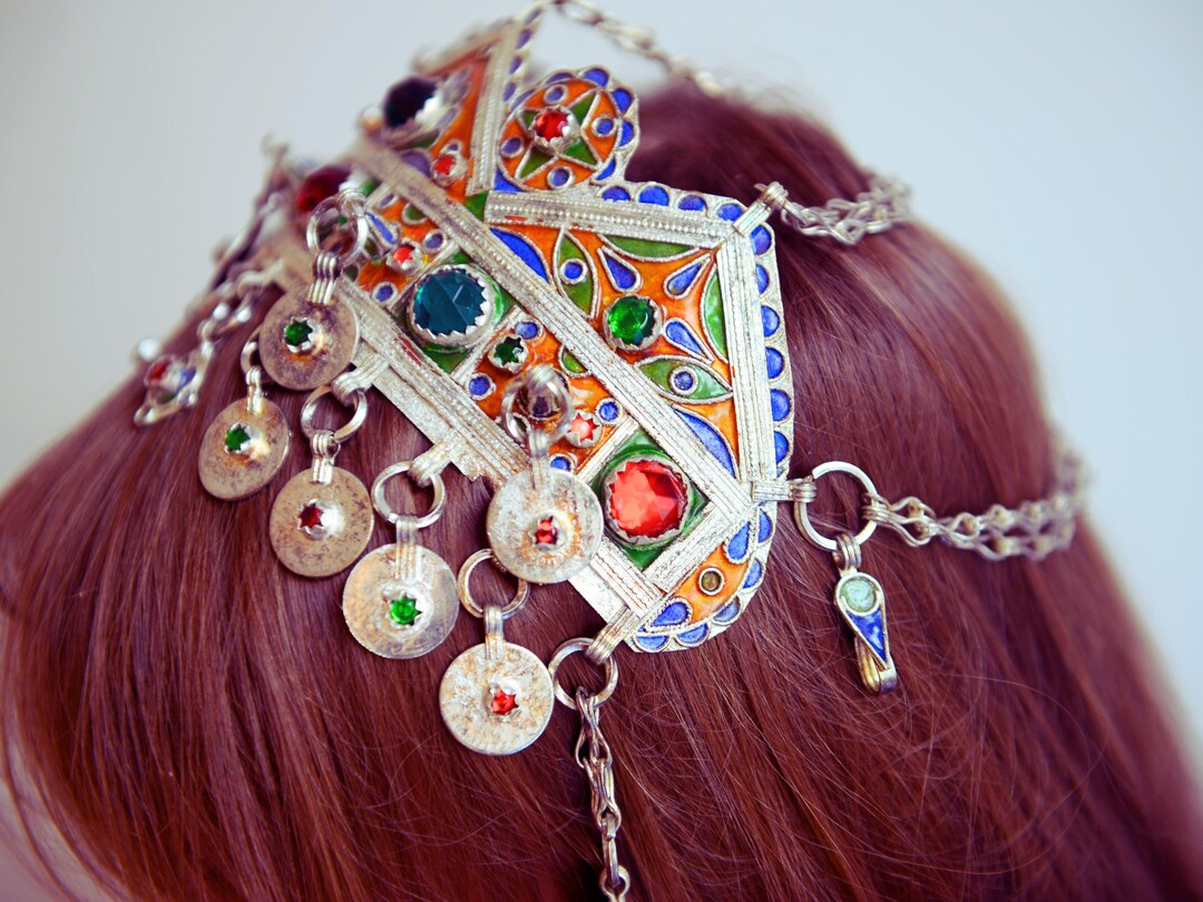 Large Moroccan Crown Moroccan Jewelry Tribal Fusion Headpiece Ethnic ...