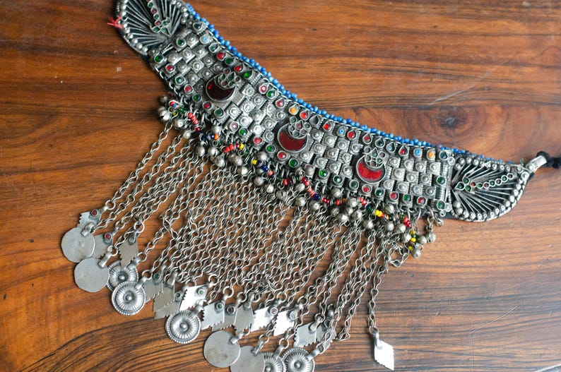 Vintage Kuchi Choker Necklace With Metal Dangles - Tribal Fusion - Etsy ...