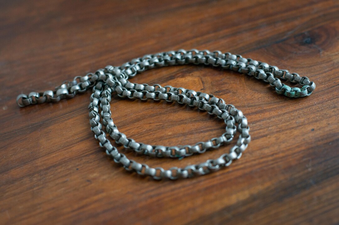 Long Handmade Chunky Metal Chain Vintage Tribal Metal Chain Long Tribal ...