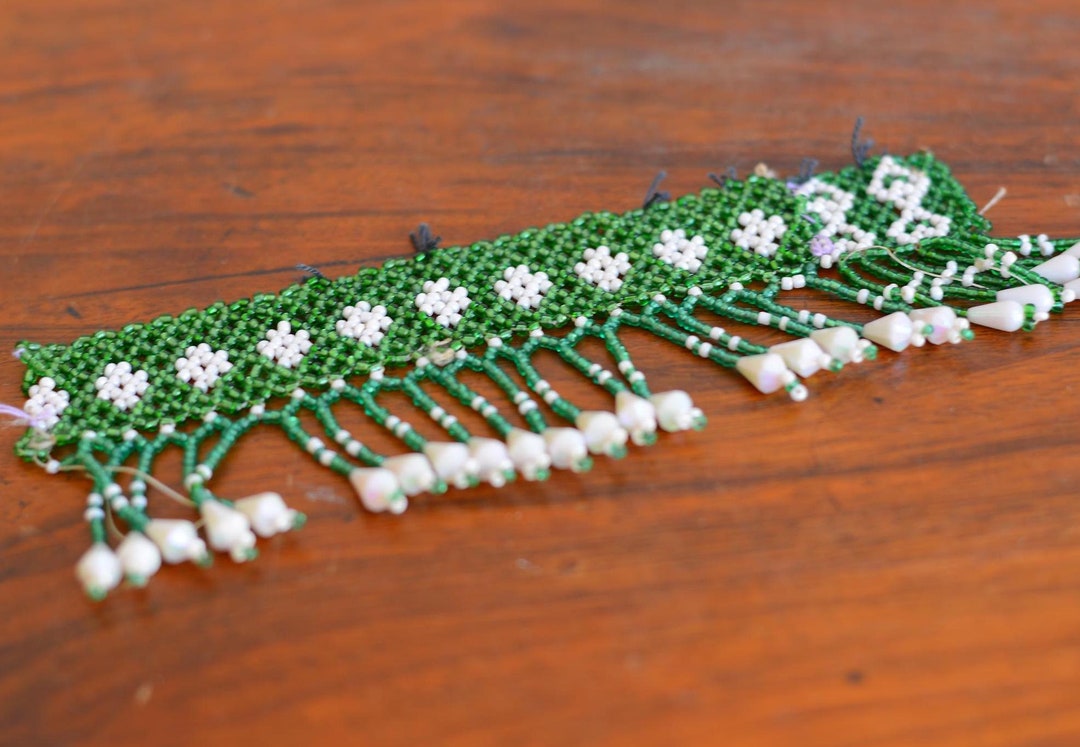 Green Beaded Kuchi Choker Part: Belly Dancer Costume Jewelry - Etsy