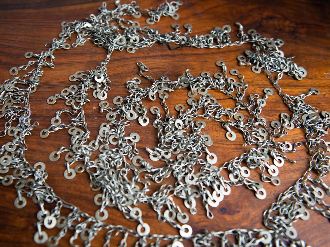 Long Tribal Metal Fringe Chain Long Tribal Chain With Dangles Ethnic ...