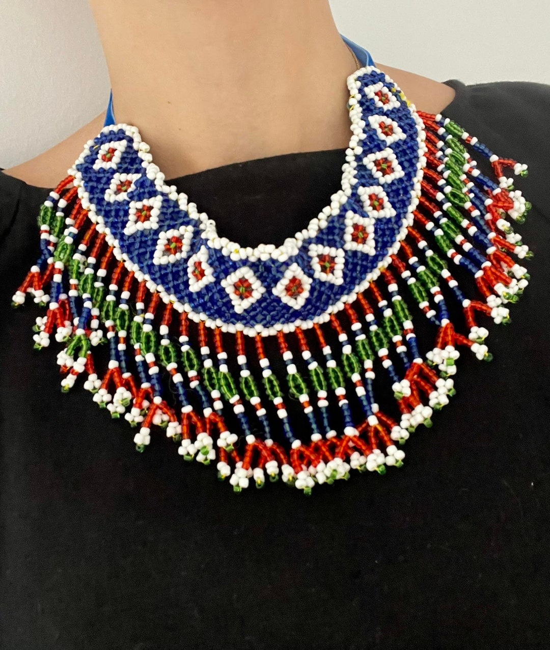 Beaded Kuchi Choker Tribal Choker Beaded Choker Kuchi Necklace Tribal ...