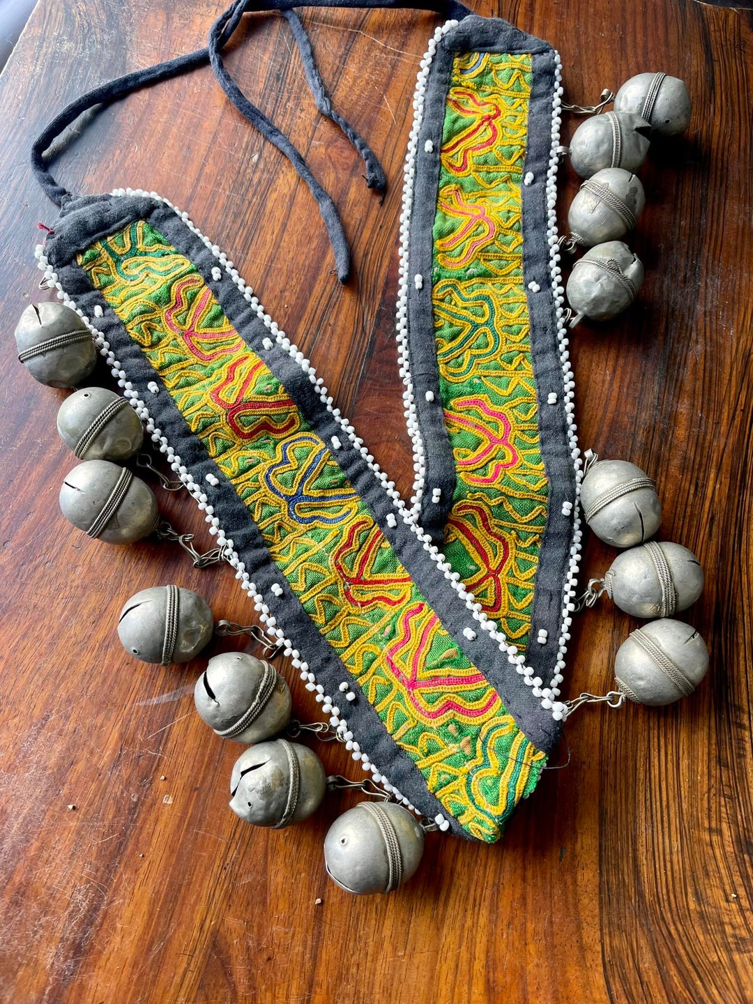 Colorful Tribal Jingle Bell Belt Tribal Fusion Belt Ethnic Dangle Belt ...