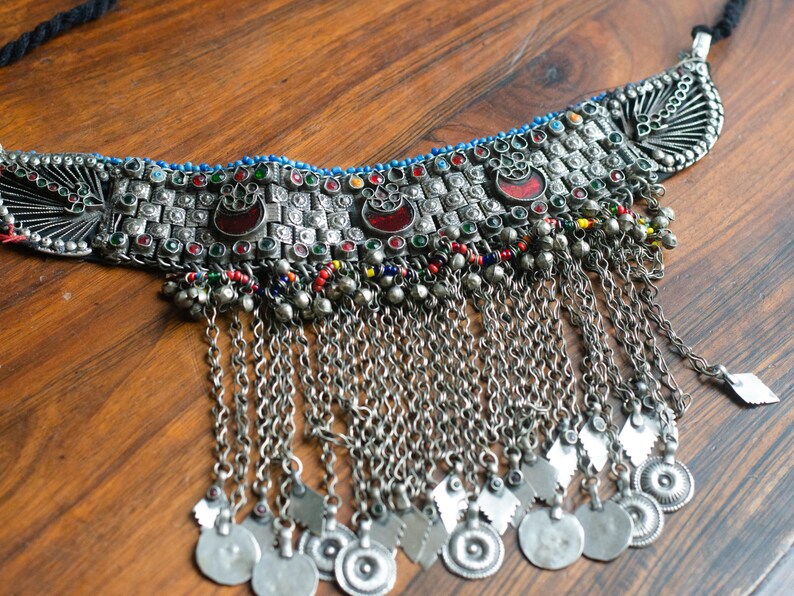 Vintage Kuchi Choker Necklace With Metal Dangles - Tribal Fusion - Etsy ...