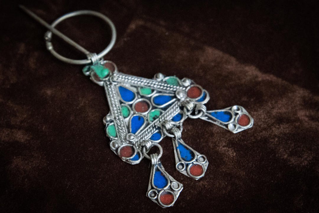 Rare Vintage Moroccan Fibula Vintage Tribal Brooch Ethnic Silver Fibula ...