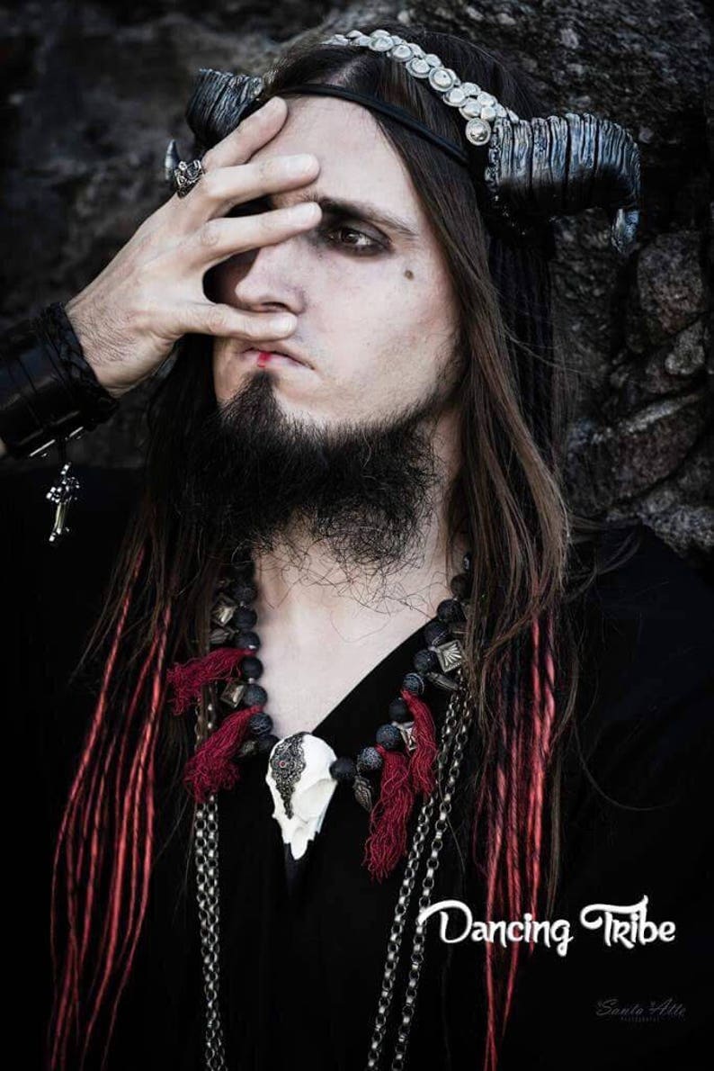 Gothic Headdress With Horns and Dreadlocks Gothic Headpiece | Etsy