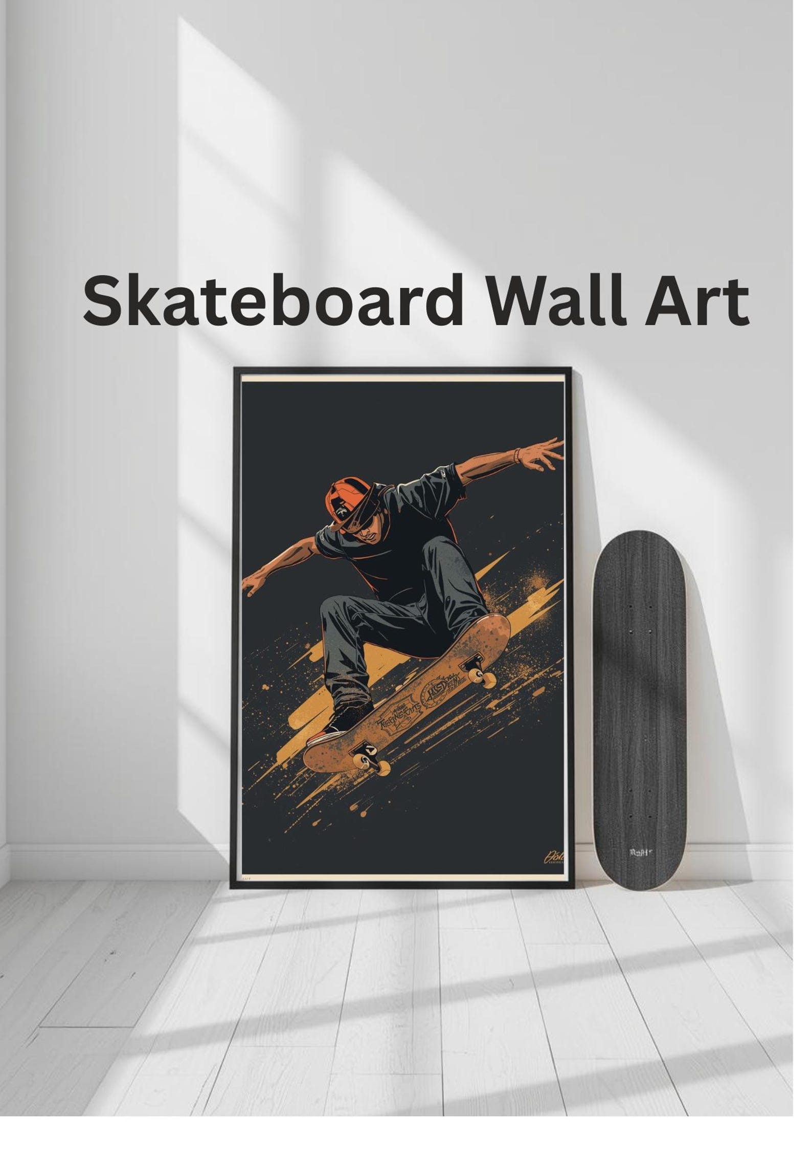 Skateboard Wall Art | Urban Grunge Printable Poster | Masculine Room ...