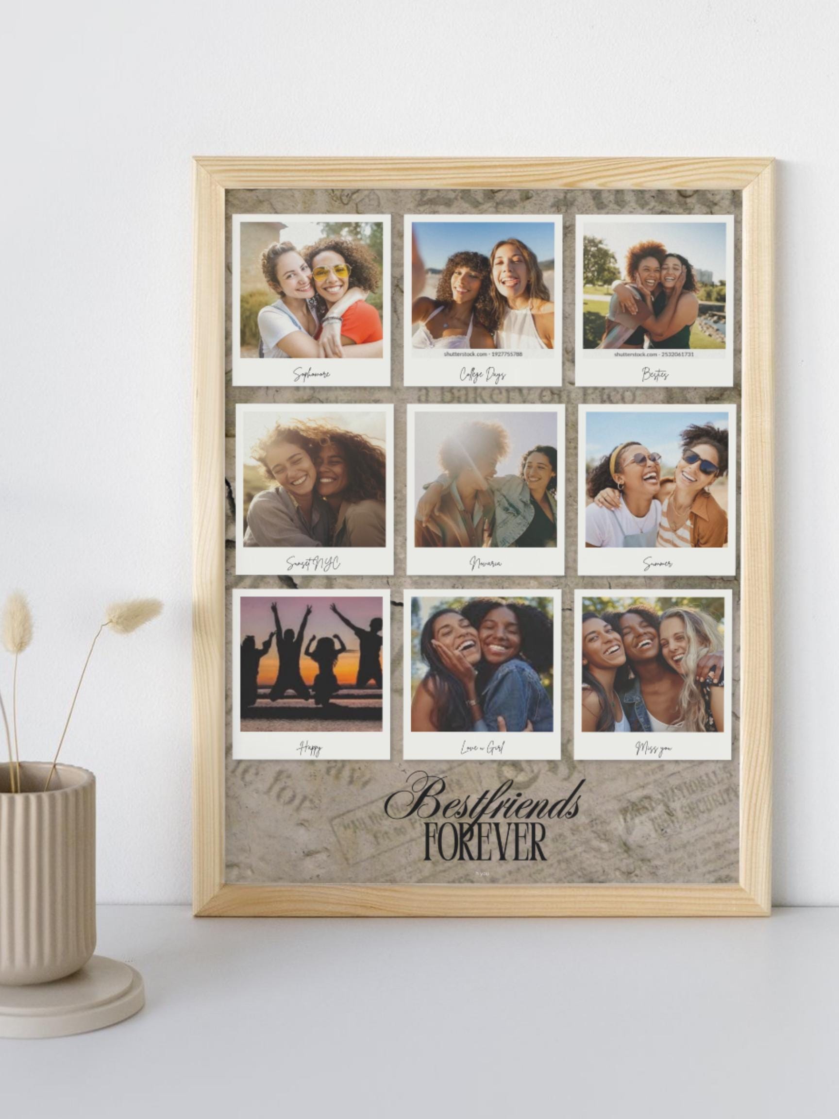 Personalized Photo Collage Wall Art | Editable Canva Template | Custom ...