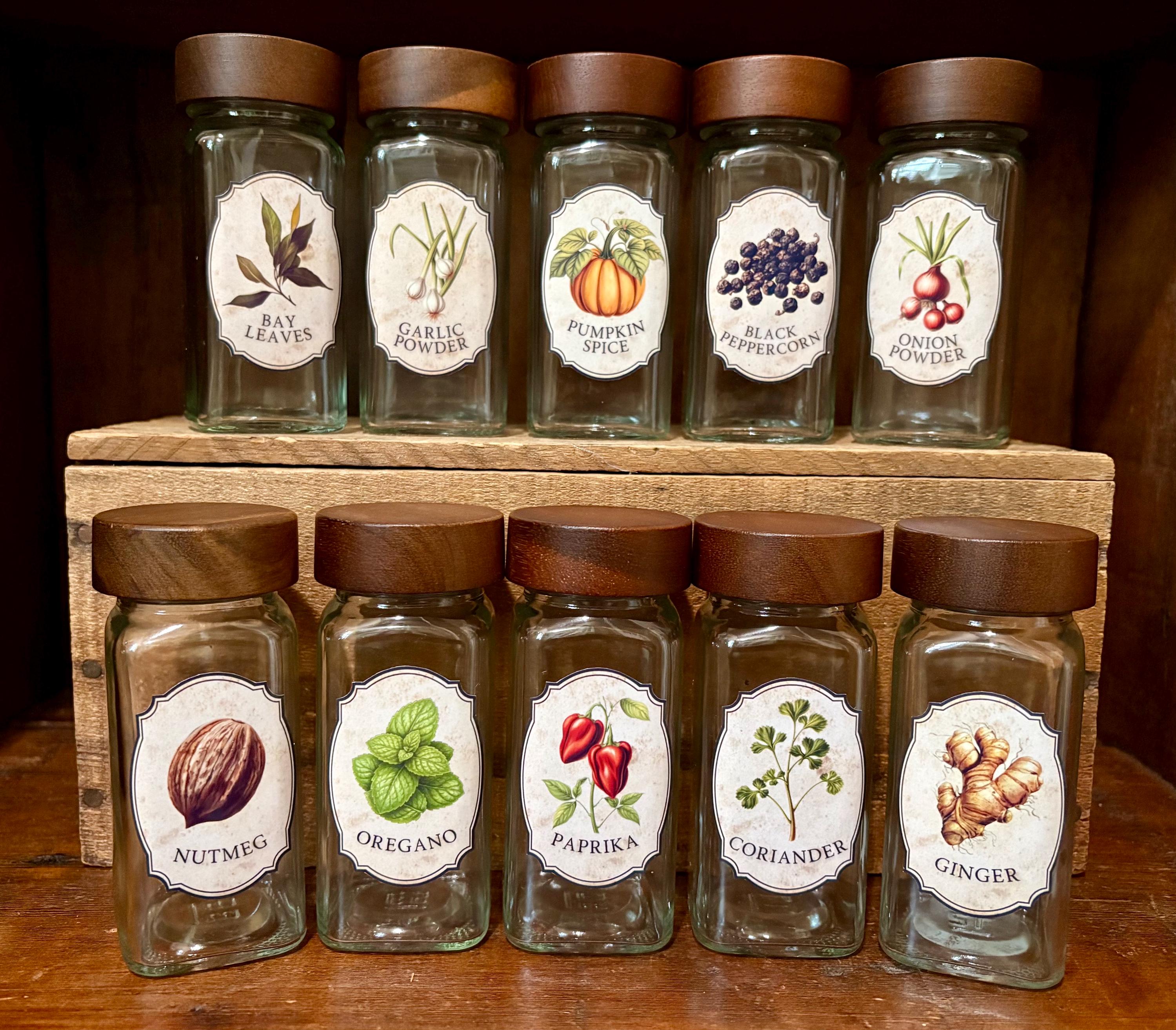 Vintage Spice Jar Labels, Water & Oil Resistant Kitchen Organization ...