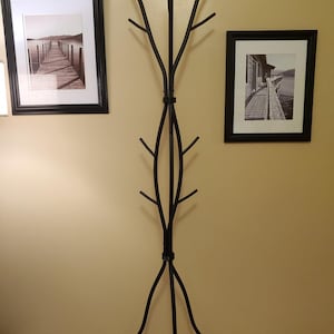 Standing Coat Rack Tree, Metal Coat Tree With 8 Hooks, Modern Entryway ...