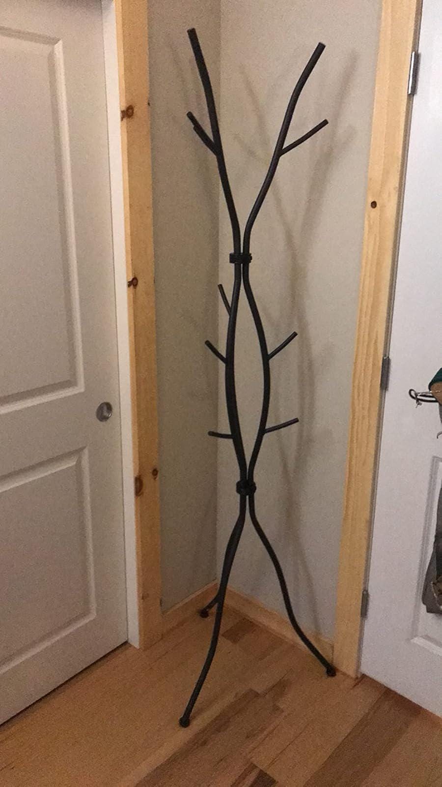 Standing Coat Rack Tree, Metal Coat Tree With 8 Hooks, Modern Entryway ...