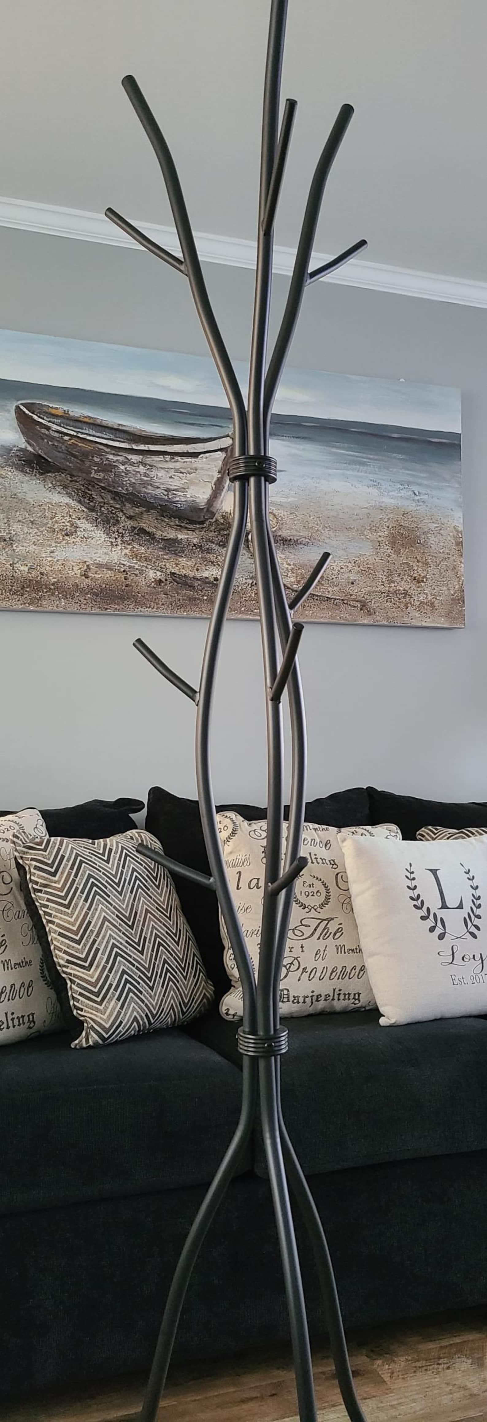 Standing Coat Rack Tree, Metal Coat Tree With 8 Hooks, Modern Entryway ...