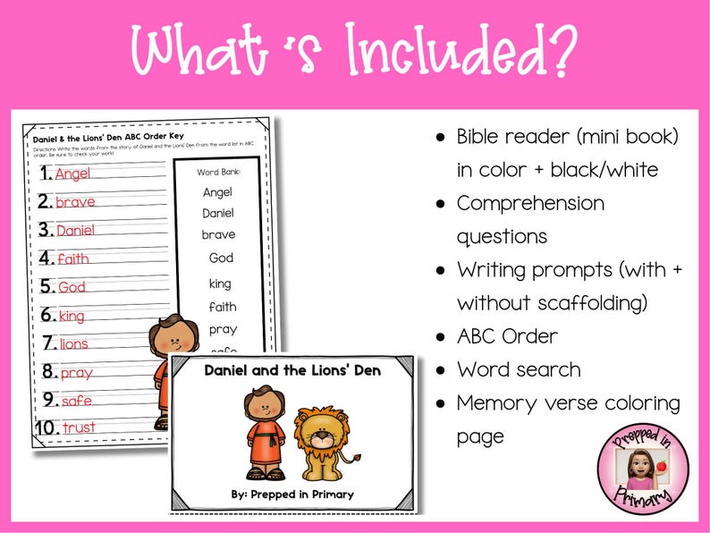 Daniel and the Lions' Den Printable Bible Story | Sunday School Lesson ...