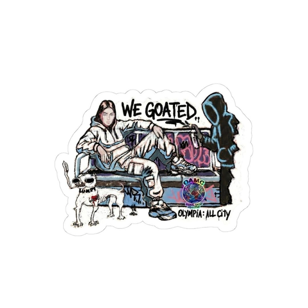 We Goated Illustration Sticker | Skate Couch Scene, Olympia All City ...
