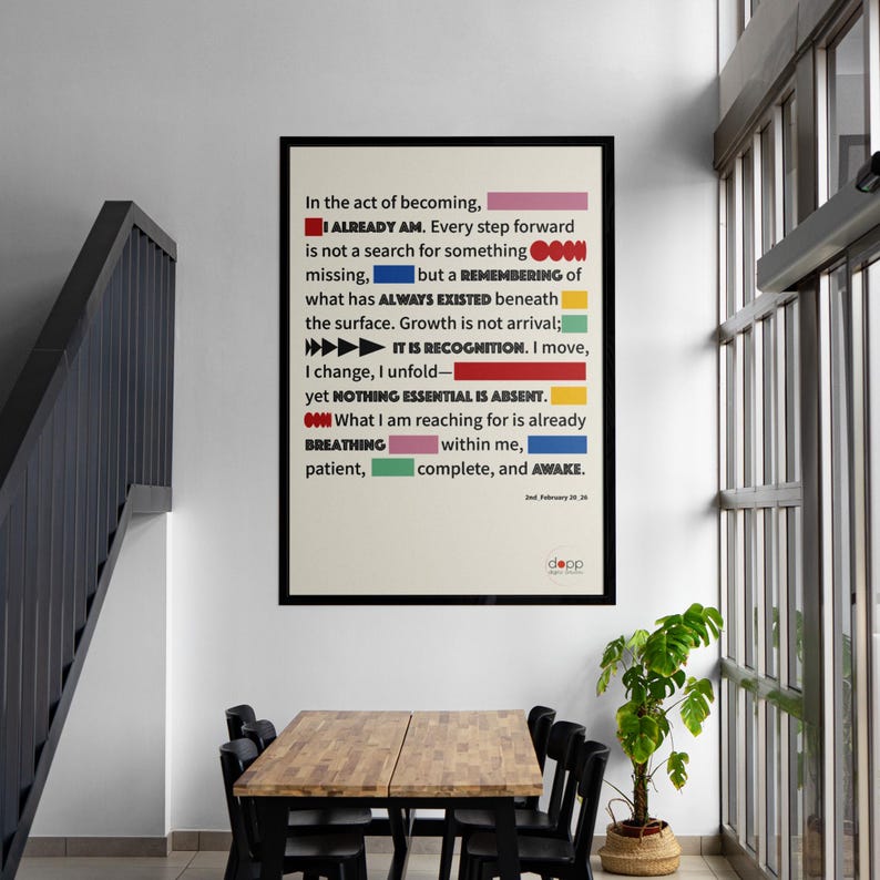 Act of Becoming Art Print – Typography Quote Wall Art – Philosophical ...