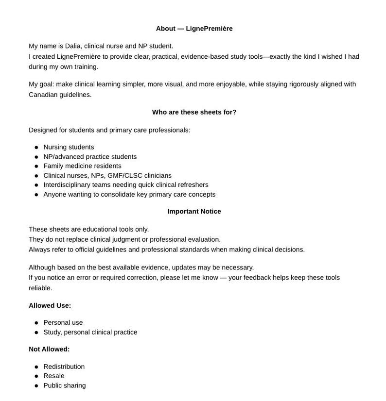 Clinical Fact Sheet: Dyslipidemia | FR + EN | NP, Nurse, Medicine ...