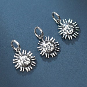 Sterling Silver Sunshine Charm Bali Charm Silver Sun Ethnic - Etsy
