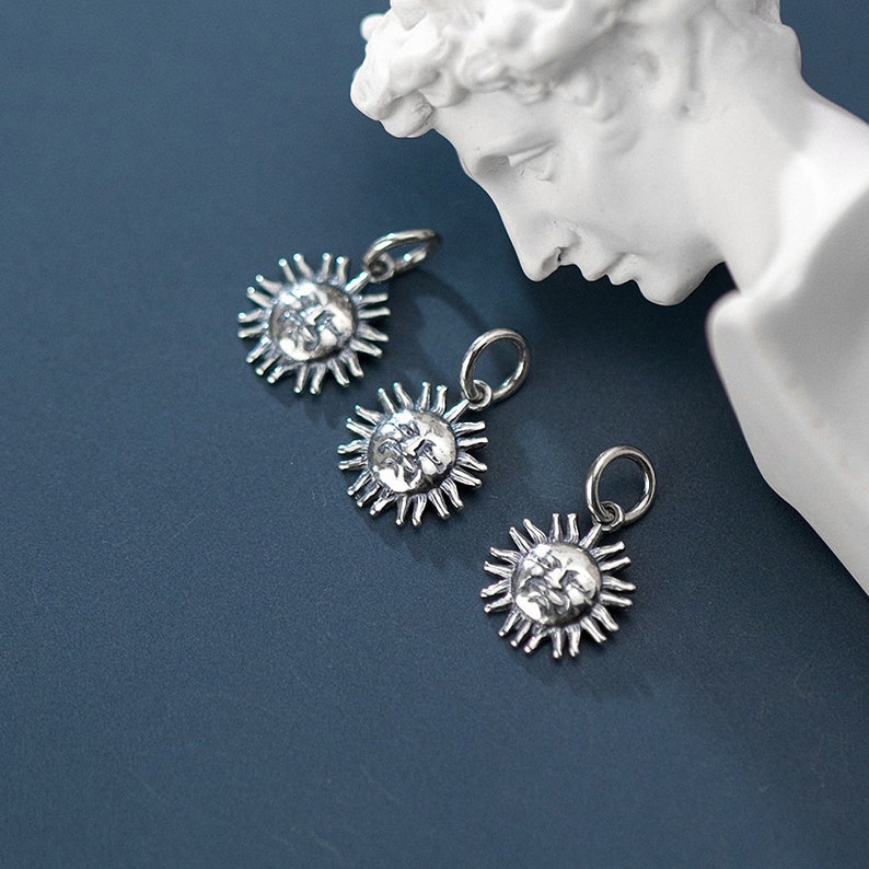 Sterling Silver Sunshine Charm Bali Charm Silver Sun Ethnic - Etsy