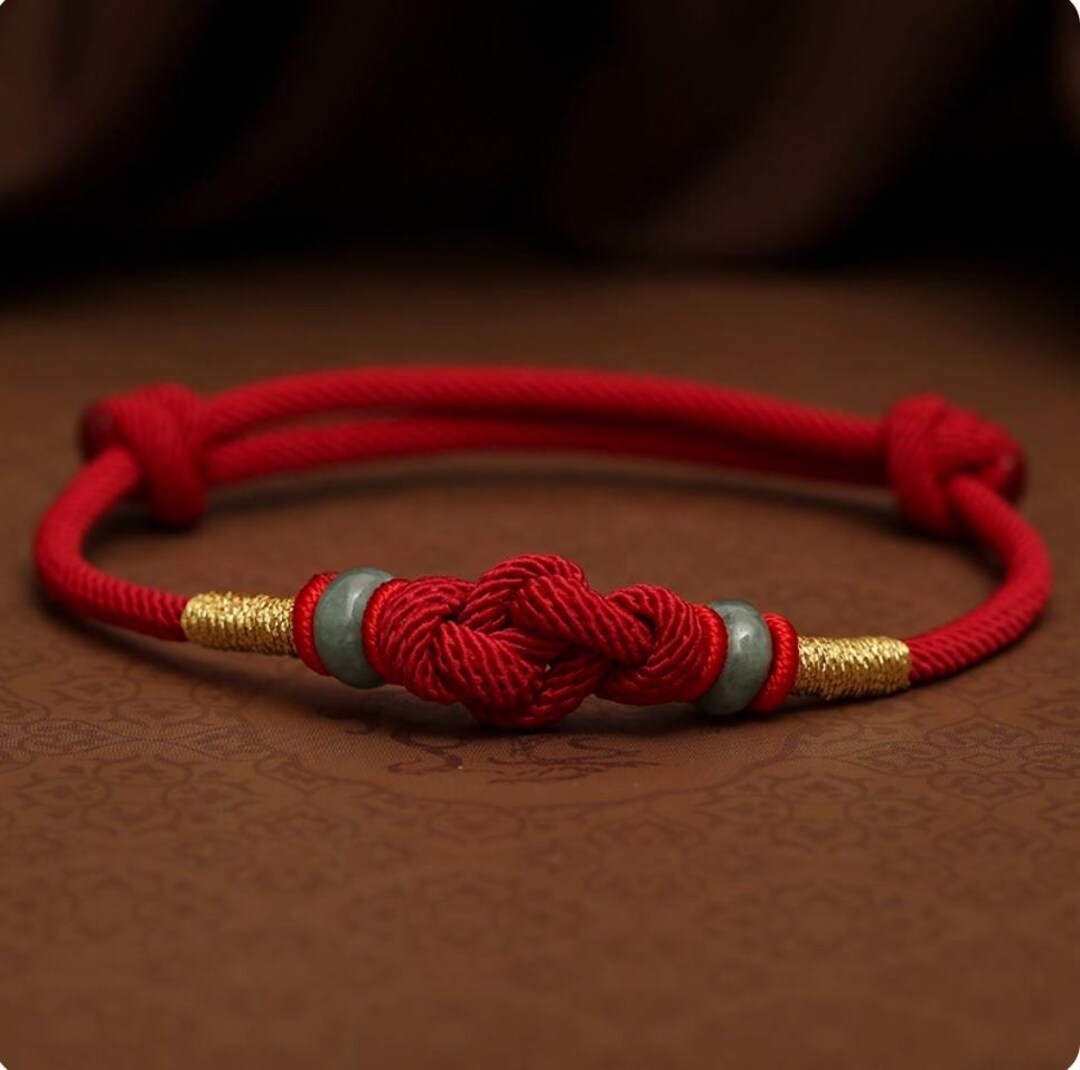 Lucky Red String Chinese Knot Braided String Bracelet Protection Wealth ...
