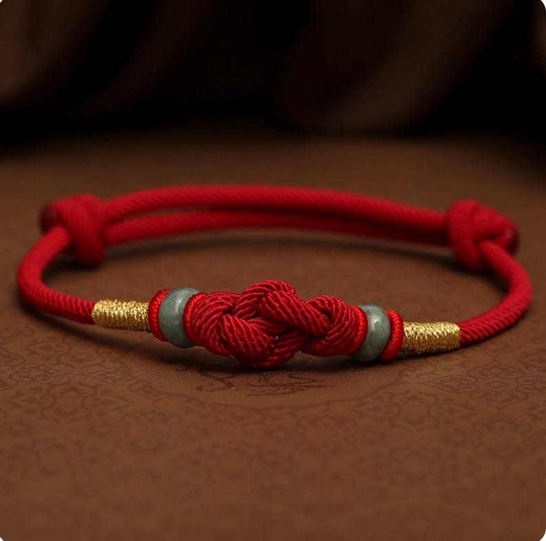 Lucky Red String Chinese Knot Braided String Bracelet Protection Wealth ...