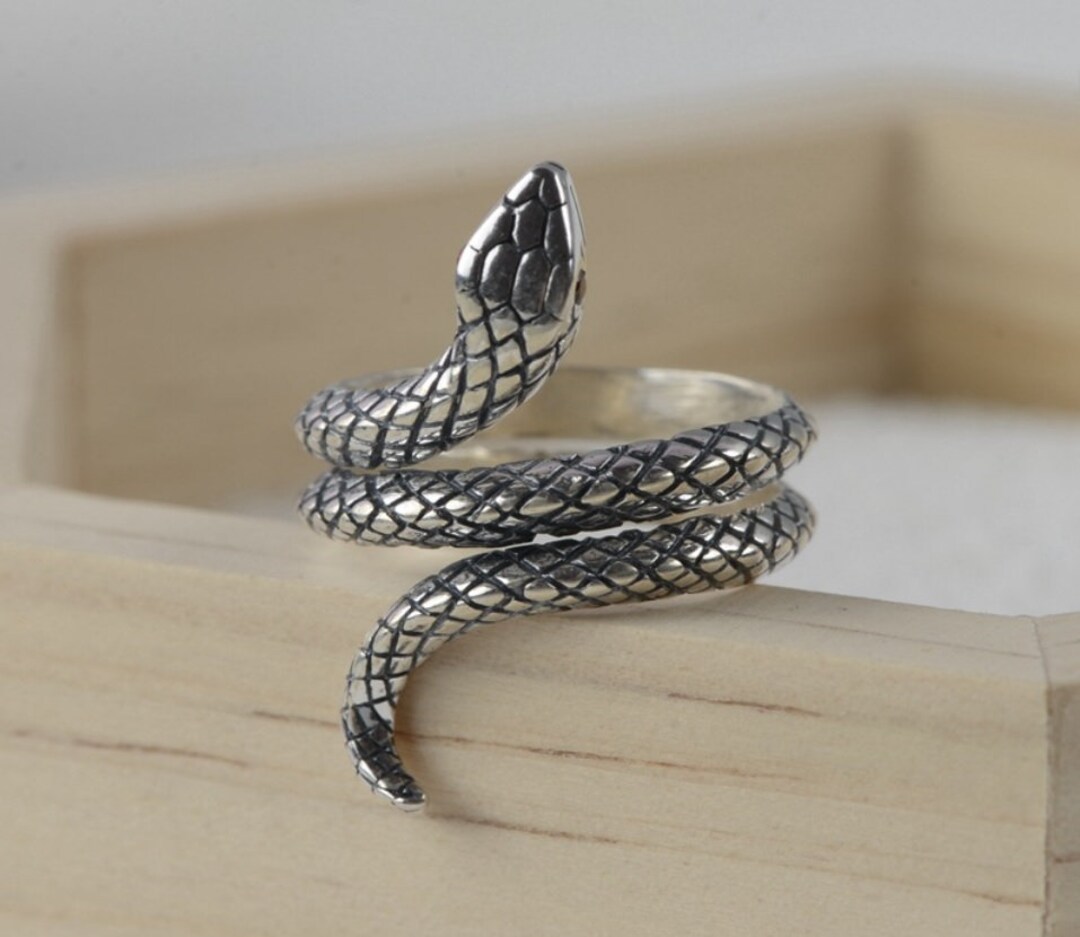 Sterling Silver Cobra Ring Snake Ring Open Ring Cobra Silver Ring ...