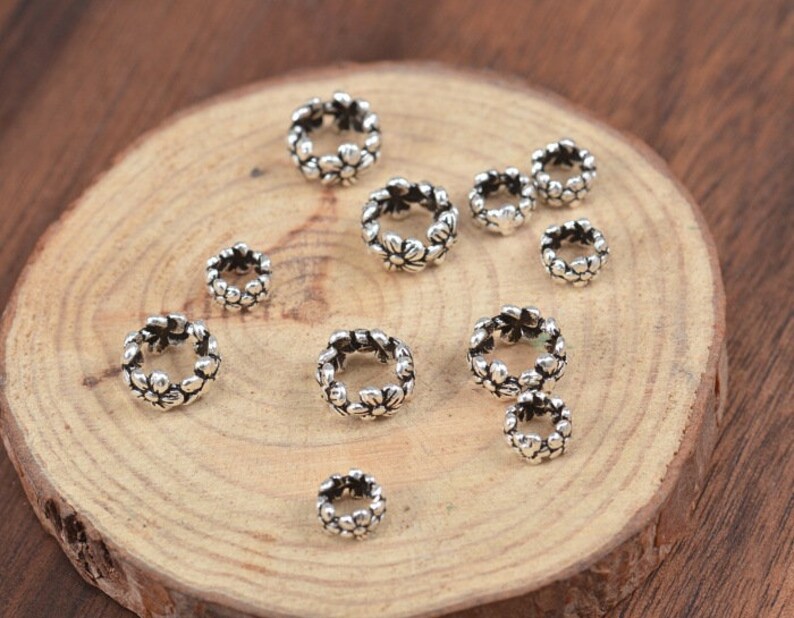 925 Sterling Silver Flower Big Hole BeadSilver Spacer | Etsy