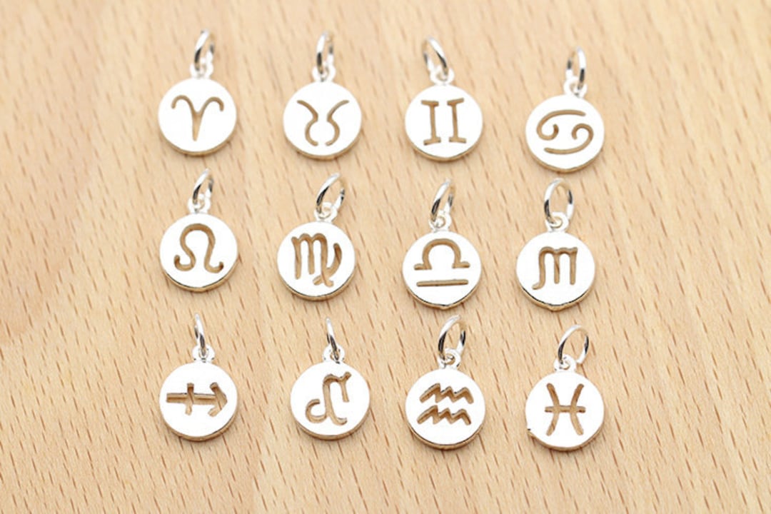 925 Sterling Silver Star Sign Charm 12 Constellations Charm 9mm Star ...