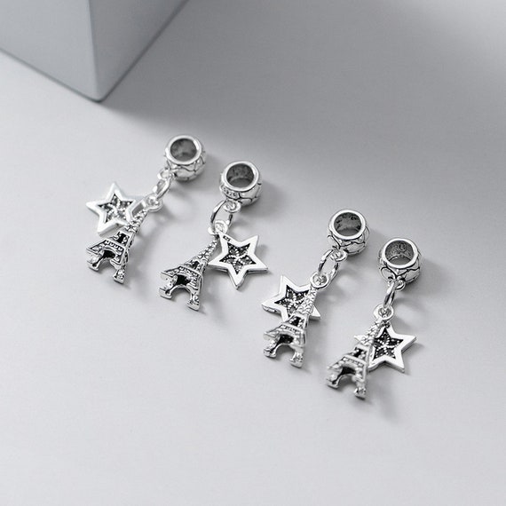 Sterling Silver Dangle Bead Charm Tower With Star Unit - Etsy