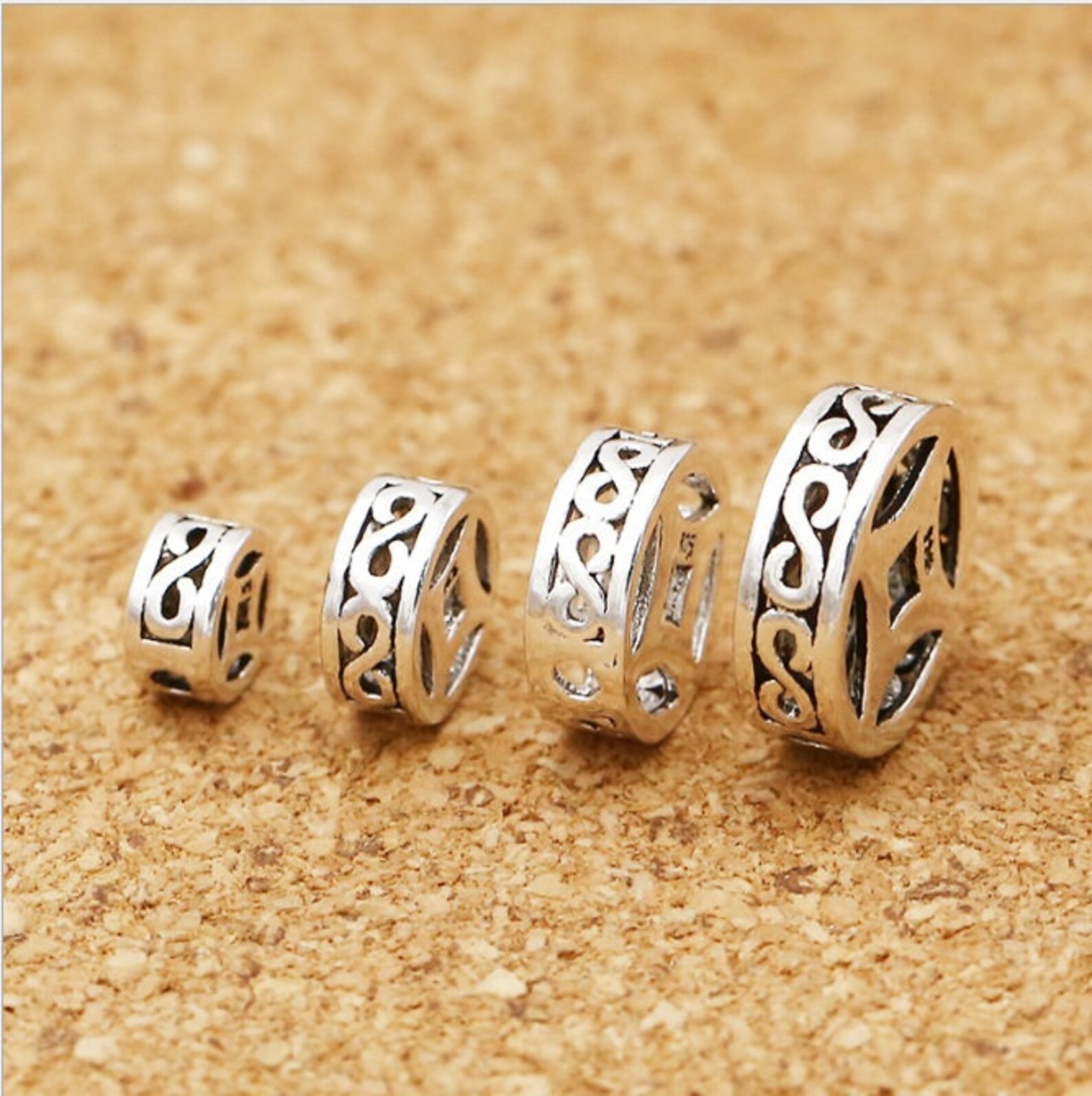 925 Sterling Silver Spacer Beads Antique Silver Flat Spacer | Etsy