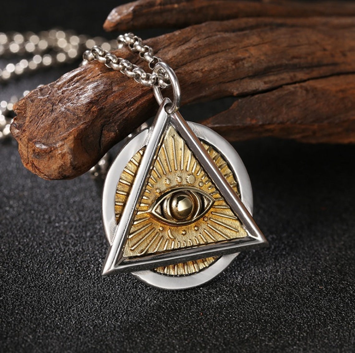 925 Sterling Silver All-seeing Eye Pendant Copper Eye Pendant - Etsy