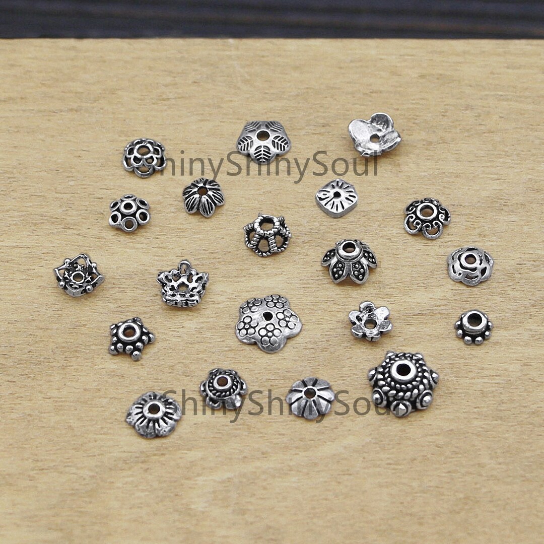 925 Sterling Silver Bead Cap Jewelry Making Cap Gemstone Cap Pearl Cap ...
