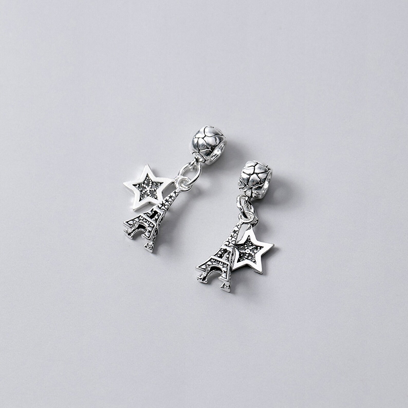Sterling Silver Dangle Bead Charm Tower With Star Unit - Etsy