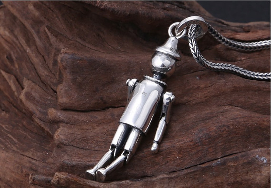 925 Sterling Silver Puppet Pendant Silver Pinocchio Pendant - Etsy