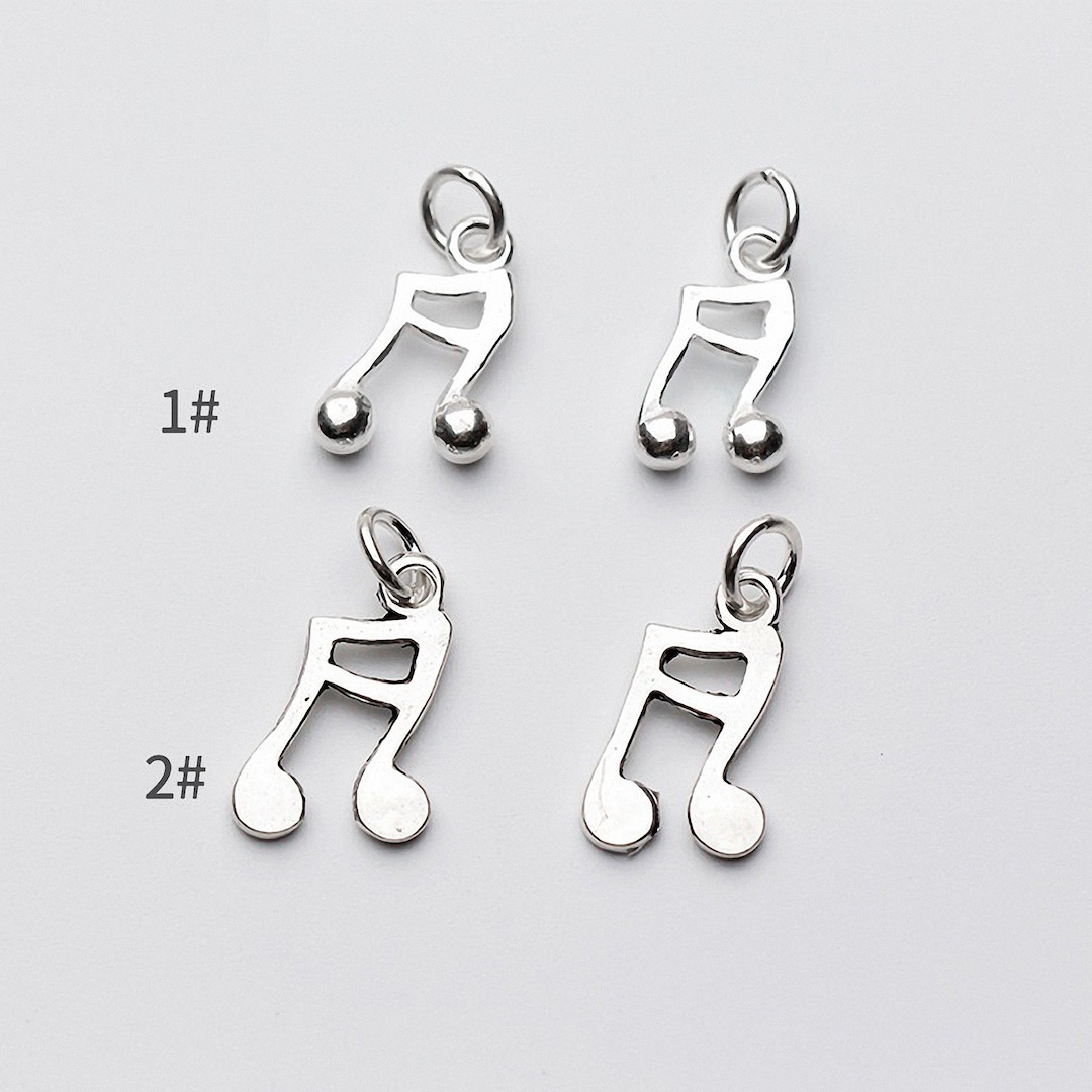 Sterling Silver Music Charm Silver Muscis Pendant Musical Note Earring ...