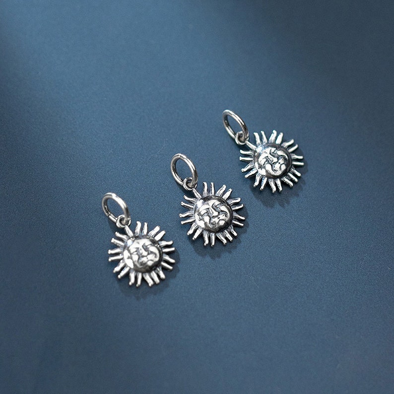 Sterling Silver Sunshine Charm Bali Charm Silver Sun Ethnic - Etsy