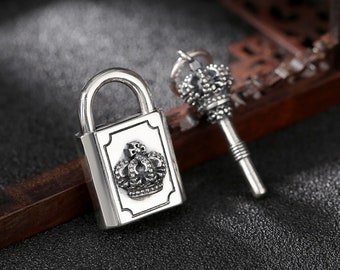 Crown Key Pendant | Etsy