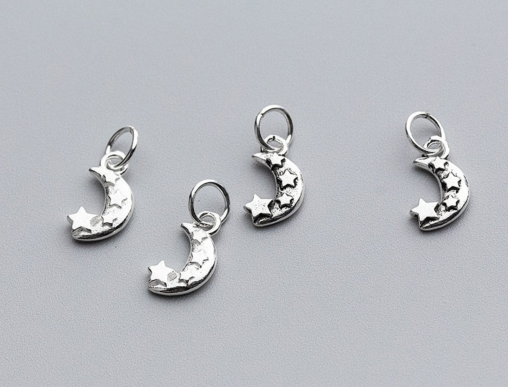 S925 Sterling Silver Moon Charmsstar Moon Charmmoon - Etsy