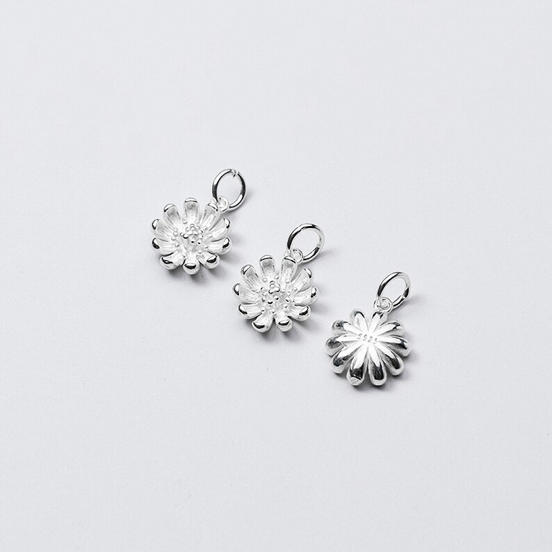 Sterling Silver Daisy Charm Flower Charm Daisy Pendant Earring - Etsy
