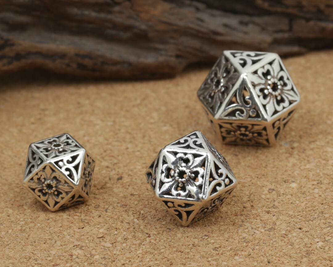16-18-20mm 925 Sterling Silver Cube Beads Hollowed Flower - Etsy