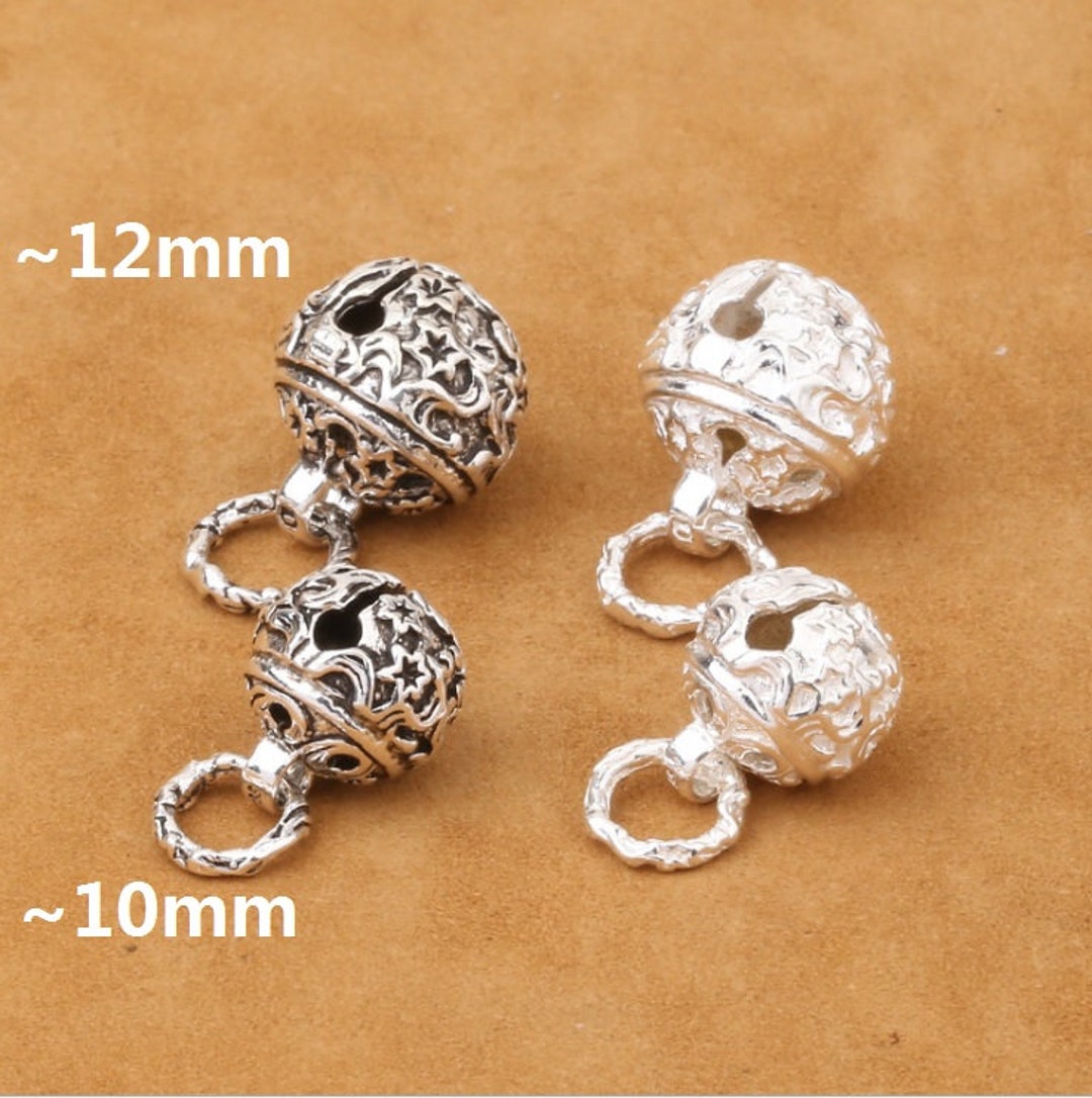 925 Sterling Silver Bell Charm Star Bell Charms Silver Bell Charms ...