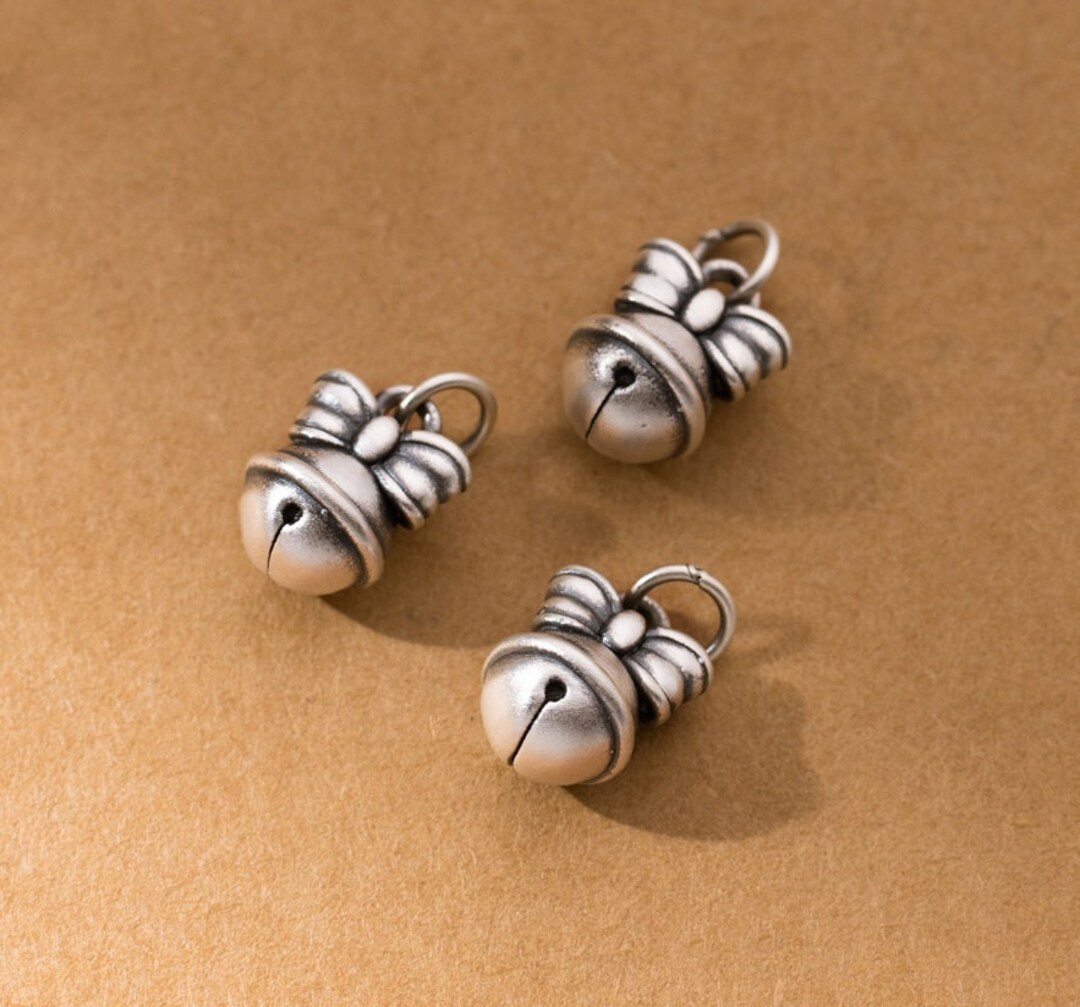 925 Sterling Silver Bell Charm Silent 9mm Bell Knot Bell Pendant - Etsy