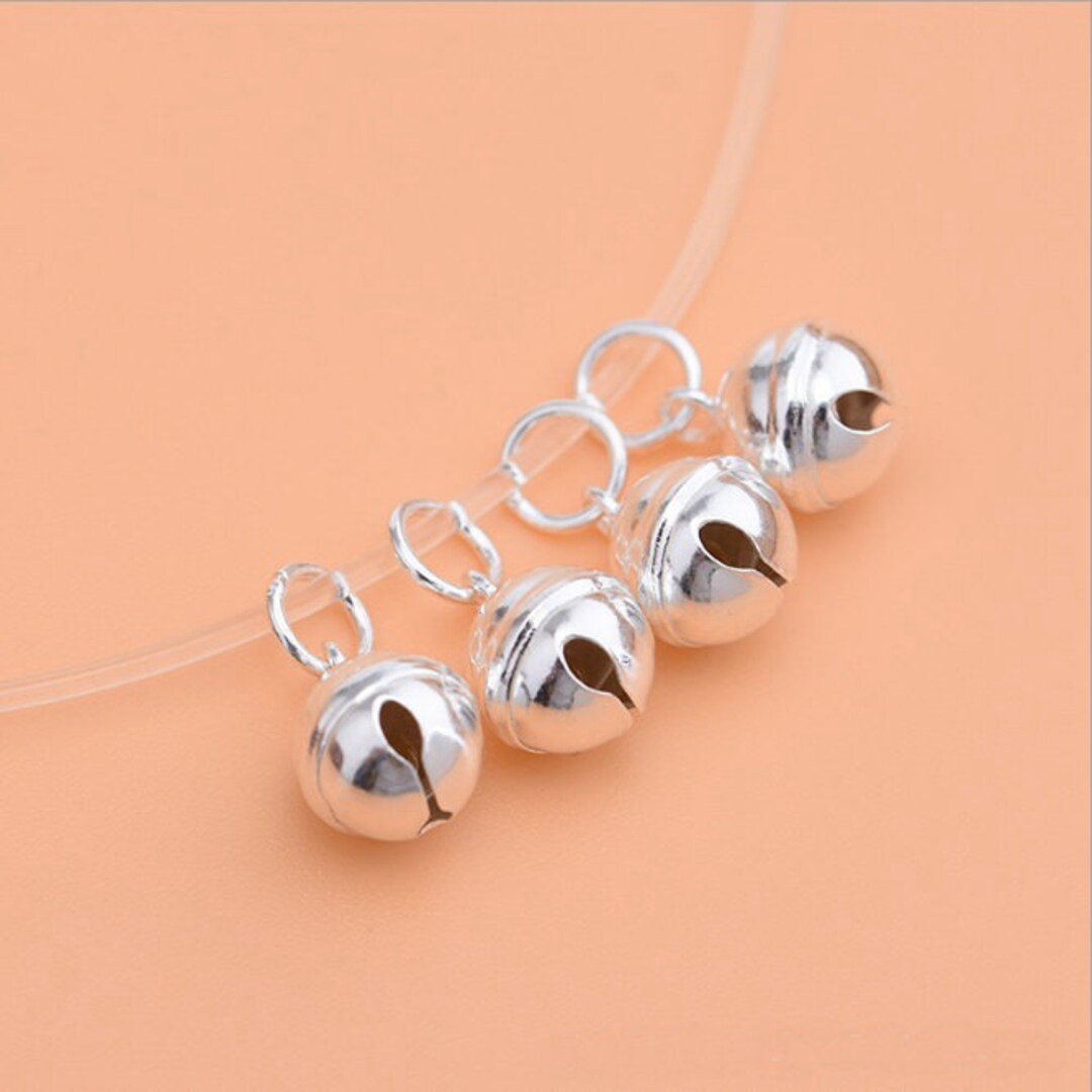 Sterling Silver Bell Charm Mini Bell Pendant Bright Silver Bell Charm ...