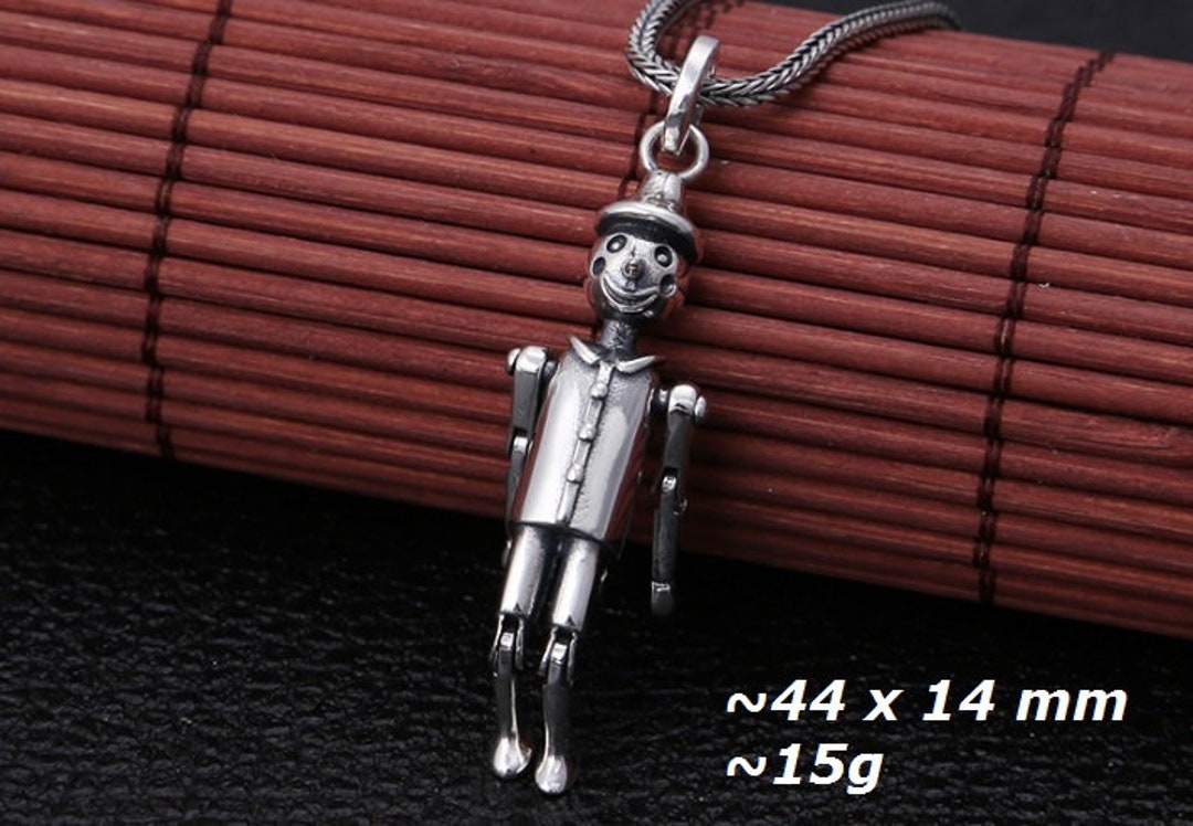 925 Sterling Silver Puppet Pendant Silver Pinocchio Pendant - Etsy