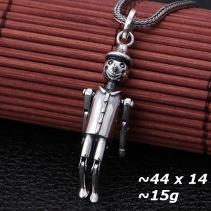925 Sterling Silver Puppet Pendant Silver Pinocchio Pendant Personality ...