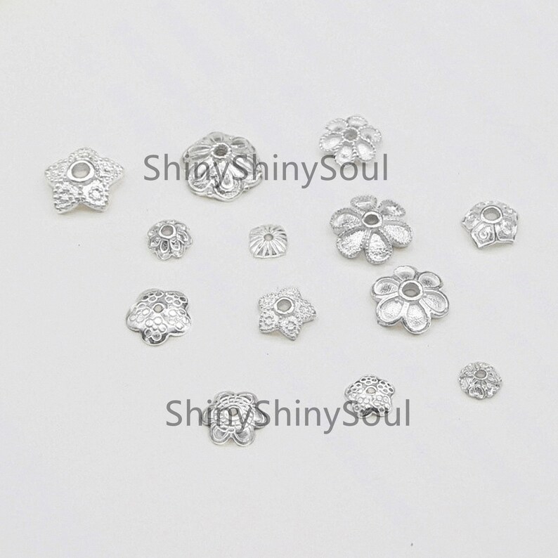 10pcs Sterling Silver Bead Cap Silver End Cap Gemstone Cap - Etsy