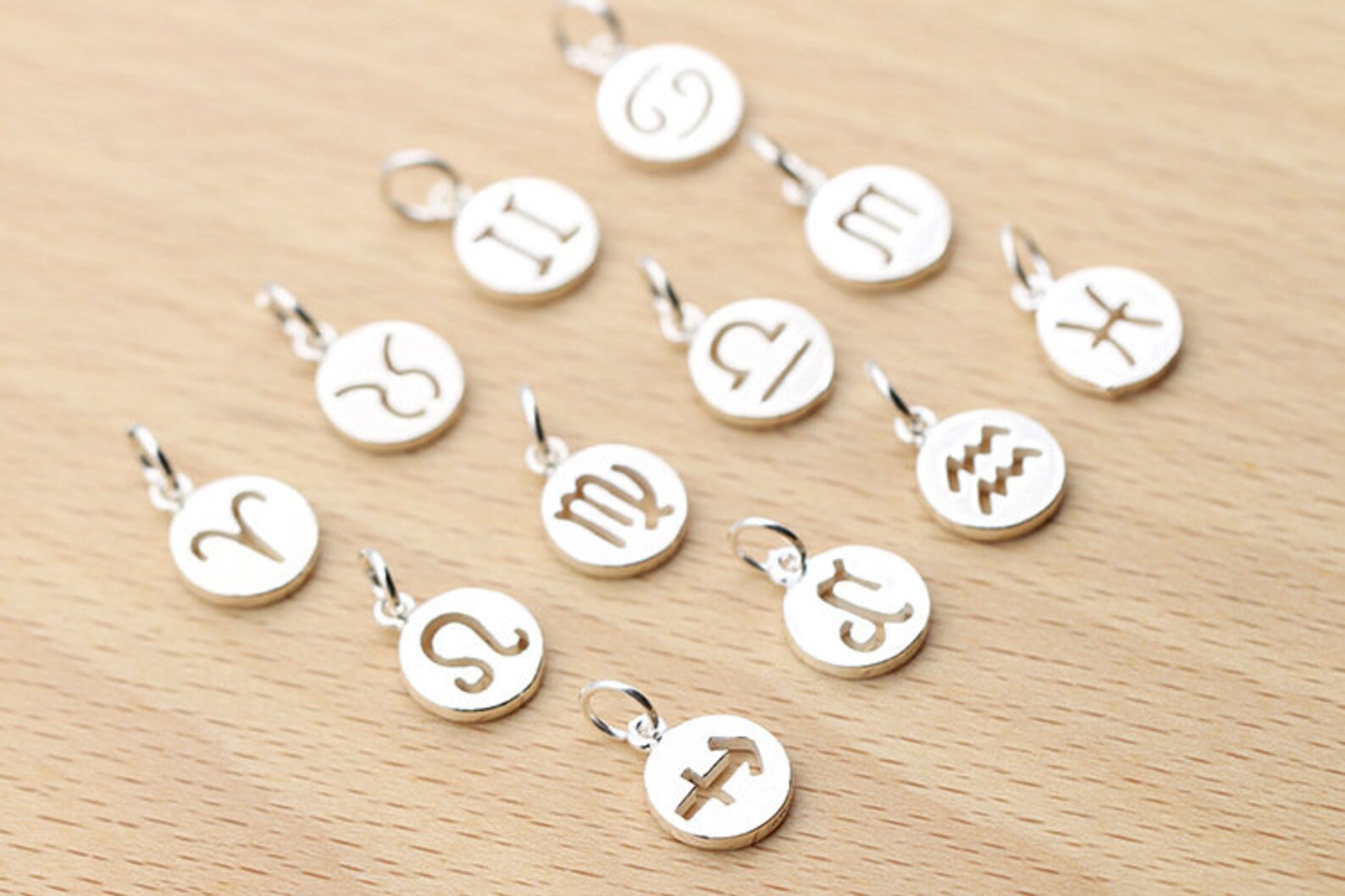 925 Sterling Silver Star Sign Charm 12 Constellations - Etsy