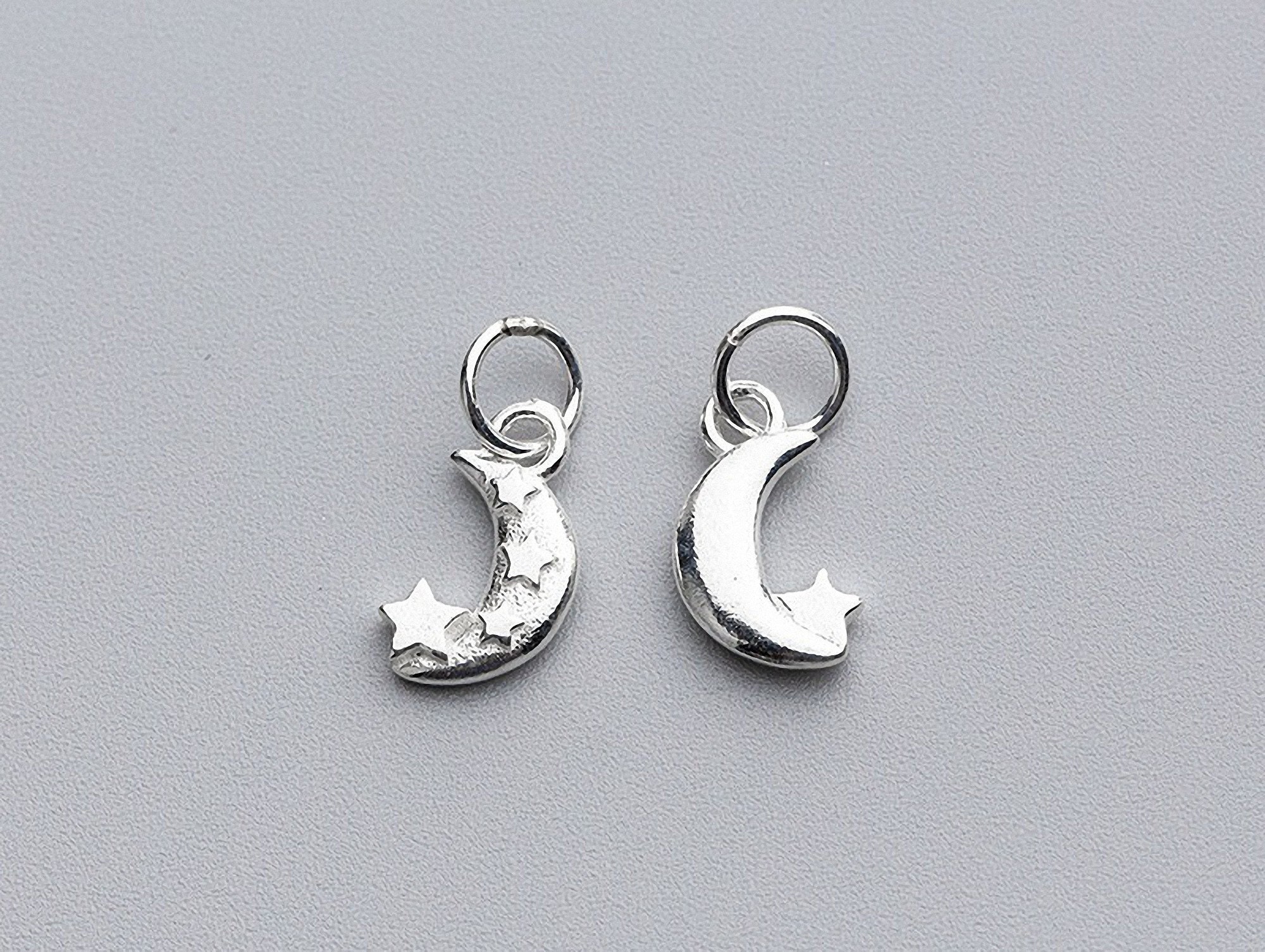S925 Sterling Silver Moon CharmsStar Moon CharmMoon | Etsy
