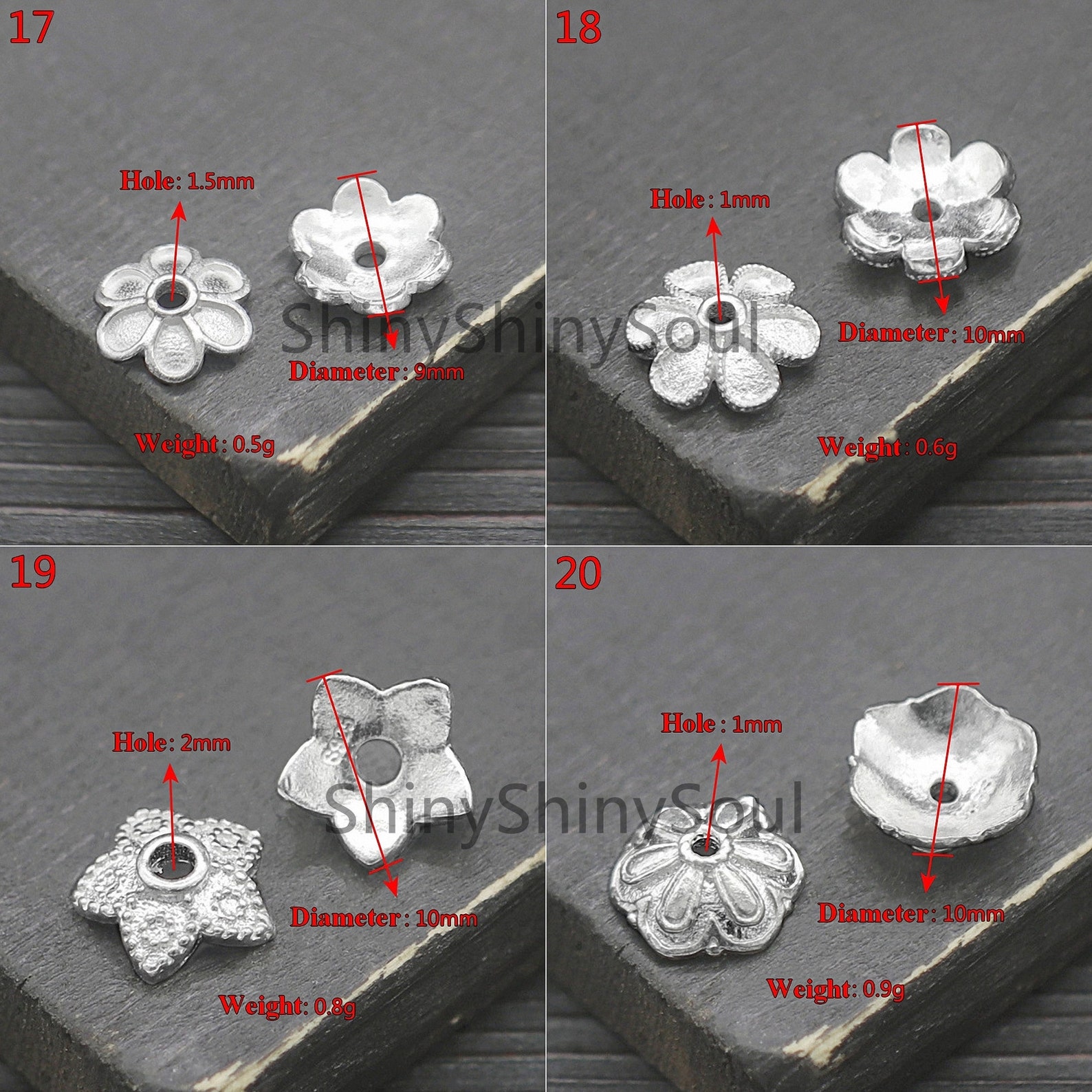 10pcs Sterling Silver Bead Cap Silver End Cap Gemstone Cap - Etsy