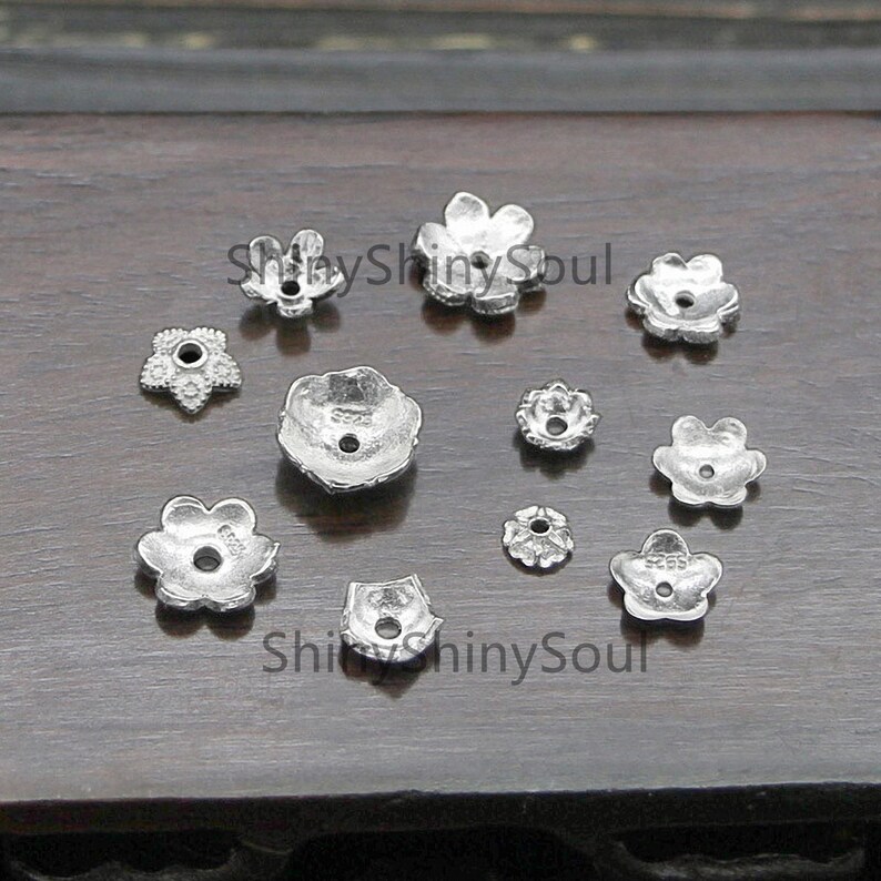 10pcs Sterling Silver Bead Cap Silver End Cap Gemstone Cap - Etsy